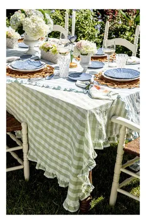 JULISKA Gingham Ruffle Cotton & Linen Tablecloth