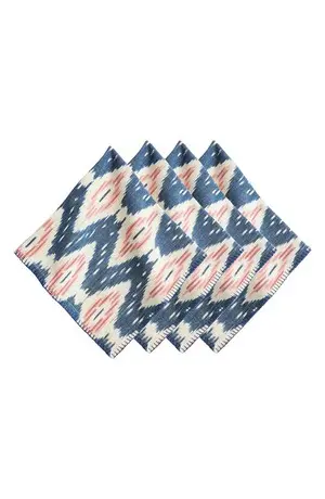 JULISKA Ikat Set Of 4 Cotton Napkins - Blue Multi