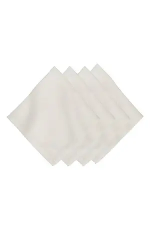 JULISKA Set Of 4 Berry Scallop Linen Napkins - White