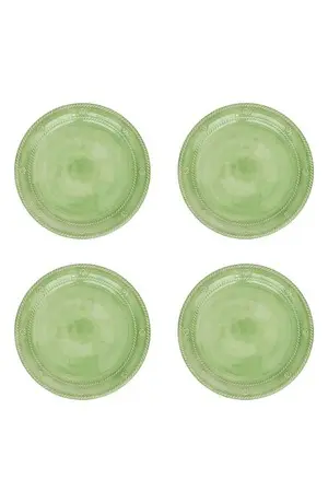 JULISKA Berry & Thread Set Of 4 Melamine Dessert Plates - Seagrass