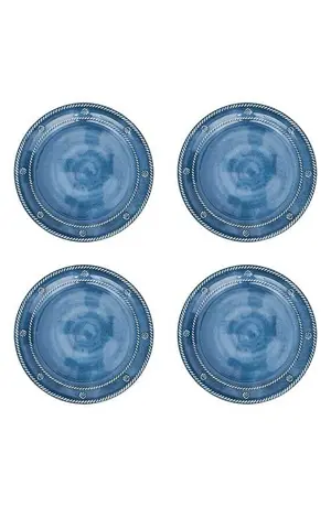 JULISKA Berry & Thread Set Of 4 Melamine Dessert Plates - Ocean