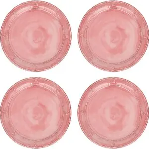 JULISKA Berry & Thread Set Of 4 Melamine Dinner Plates - Coral