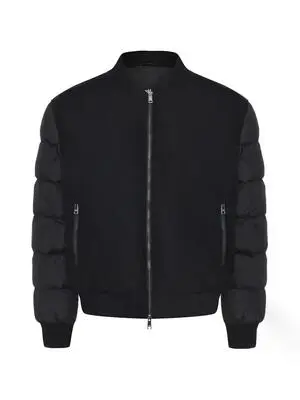 Add Quilted Panelled Bomber Jacket