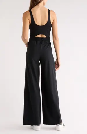 Zella Transit Wide Leg Jumpsuit - Black