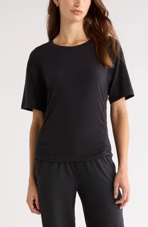 Zella Breathe Ruched Performance T-shirt - Black