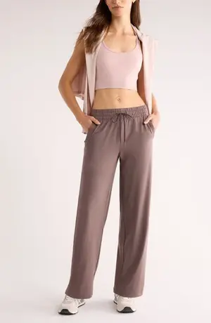 Zella Move In Straight Leg Sweatpants - Grey Plum