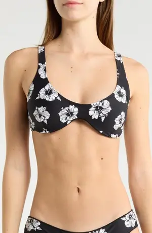Rip Curl Multi Fit Underwire Bikini Top - Black/white