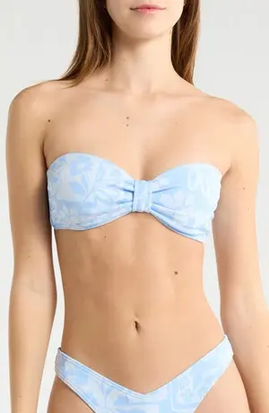 Rip Curl Pacific Coast Floral Jacquard Bikini Top - Sky Blue