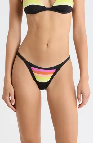 Rip Curl Surf Stripe Bikini Bottom - Black