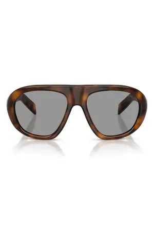 Prada 57mm Irregular Sunglasses - Juniper Tortoise/grey
