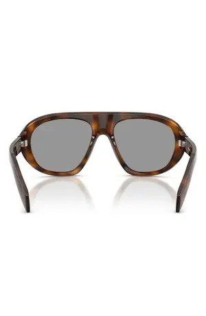 Prada 57mm Irregular Sunglasses - Juniper Tortoise/grey