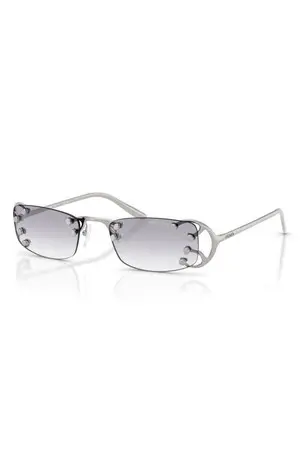 Prada 52mm Gradient Rectangular Sunglasses