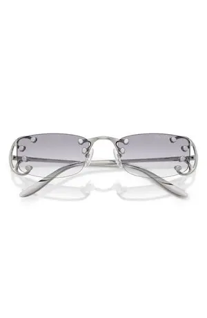 Prada 52mm Gradient Rectangular Sunglasses