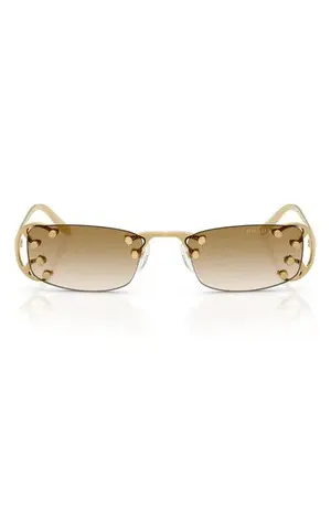 Prada 52mm Rectangular Sunglasses - Oro Pallido Nouveau/brown