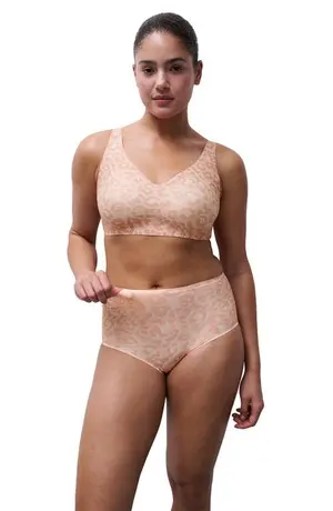 Chantelle Soft Stretch High Cut Briefs - Leo Blush