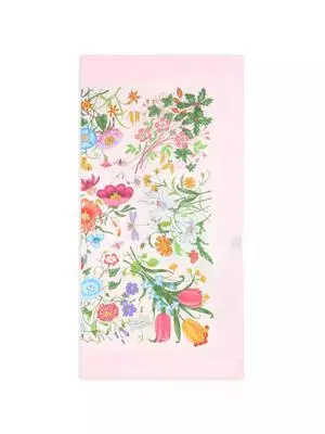 Gucci Floral-print Scarf - Pink