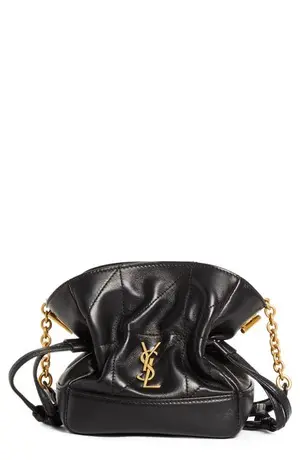 Saint Laurent Mini Jamie Leather Shoulder Bag - Noir