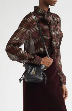 Saint Laurent Mini Jamie Leather Shoulder Bag - Noir