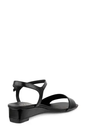 Ecco Astrid Ankle Strap Wedge Sandal - Black