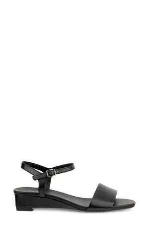 Ecco Astrid Ankle Strap Wedge Sandal - Black