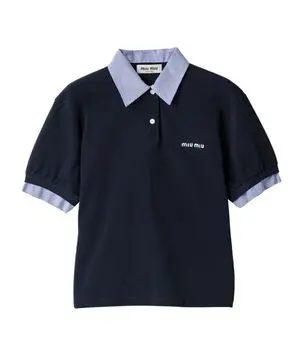 MIU MIU Cotton Piqué Polo Shirt