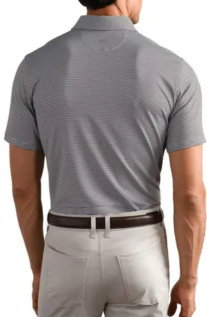 RHONE Drive Time Performance Polo - Asphalt/white Stripe