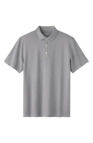 RHONE Drive Time Performance Polo - Asphalt/white Stripe
