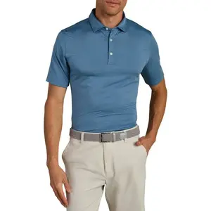 RHONE Drive Time Performance Polo Bright Sapphire Stripe