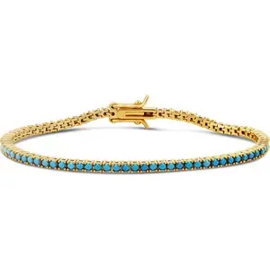 SHYMI Classic Tennis Bracelet Gold/turquoise