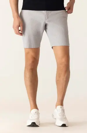 DEKE Flat-front Cotton Seersucker Bermuda Shorts