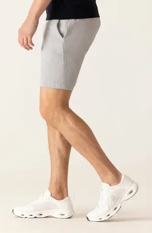 DEKE Flat-front Cotton Seersucker Bermuda Shorts
