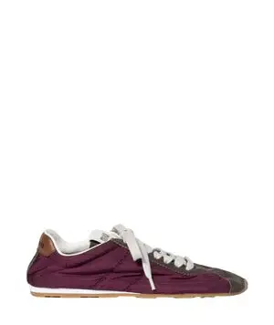 Miu Miu Plume Technical Fabric And Suede Sneakers - Burgundy