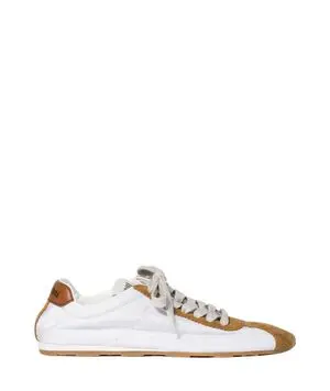 Miu Miu Plume Technical Fabric And Suede Sneakers - White