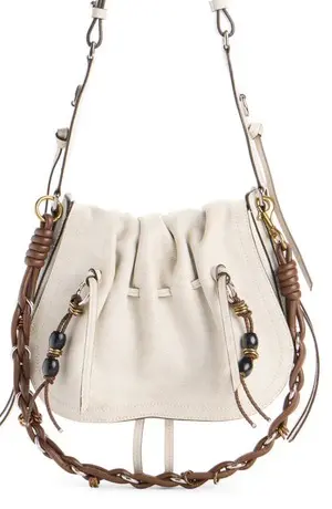 Isabel Marant Étoile Bolton Washed Leather Shoulder Bag - Chalk
