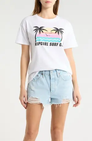 Rip Curl Malibu Relaxed Graphic T-shirt - Optical White