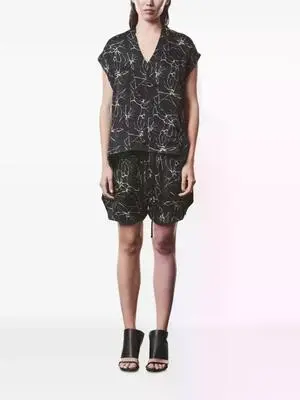 THOM KROM V-neck Marble-print Blouse