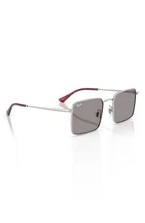 Ray-ban 50mm Square Full Rim Sunglasses - Silver/grey