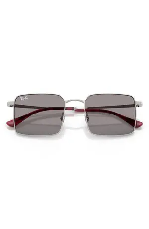Ray-ban 50mm Square Full Rim Sunglasses - Silver/grey