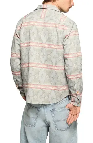 Lucky Brand Geometric Jacquard Cotton Button-up Overshirt