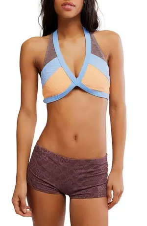 Free People Colorblock Bikini Top