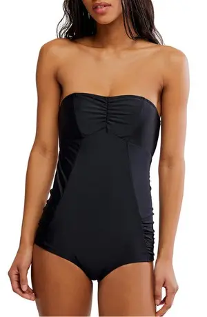 Free People Poppy Strapless One-piece Swimsuit - Black Martini Mix