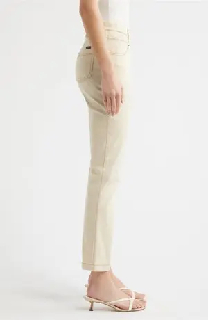Hue Crosshatch Denim Straight Leg Leggings - Ecru