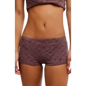 Free People Dixie Jacquard Shortie Bikini Bottom - Brownstone
