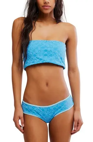 Free People Bayside Hipster Bikini Bottom - Bonnie Blue