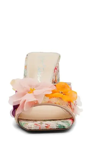 Betsey Johnson Heath Floral Tulle Slide Sandal - Pink Multi