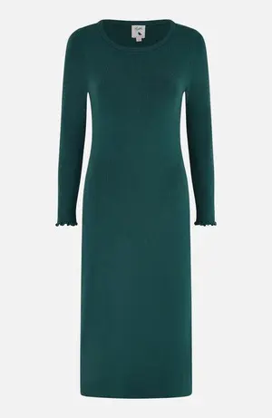 YUMI Luminous Sparkle Knit Midi Sweater Dress