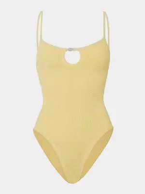 Hunza G Mia Beaded One Piece Swimsuit - Butter