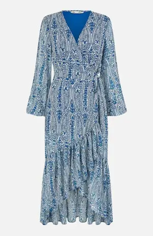 YUMI Paisley Dipped Hemline Midi Dress