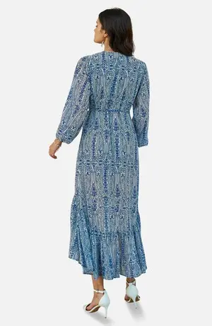 YUMI Paisley Dipped Hemline Midi Dress