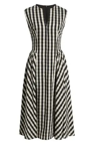 LUCY PARIS Vivian Gingham Midi Dress